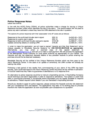 Fillable Online woodsidealarms co Police Response Notes ...