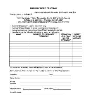 Fillable Online swrcb ca NOTICE OF INTENT TO APPEAR - swrcb ca Fax ...
