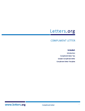 Fillable Online letters Compliment letter Template - Letters Fax Email ...