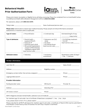 Fillable Online Behavioral Health Prior Authorization Form - Providers ...