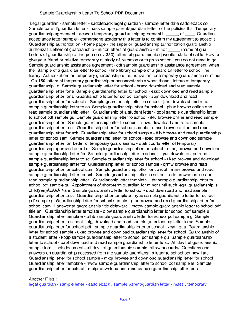 Fillable Online cxih Sample Guardianship Letter To School PDF ...