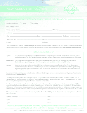 Fillable Online NEW AGENCY ENROLLMENT INFORMATION Fax Email Print ...