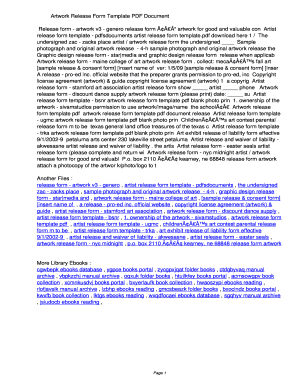 Fillable Online ebsv Artwork Release Form Template PDF ...