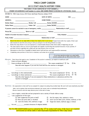 Fillable Online campcarsonemployment ymca camp carson - Camp Carson ...