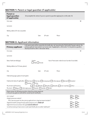 Fillable Online Kaiser Permanente Subsidy Eligibility Form 2017 Fax ...