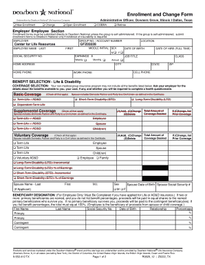 Fillable Online higginbotham Enrollment and Change Form - higginbotham ...