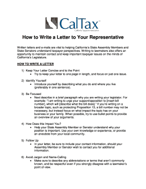 Fillable Online How to Write a Letter to Your Representative Fax Email ...