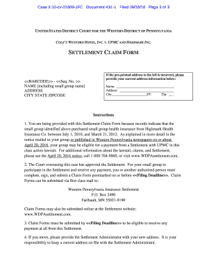 Fillable Online Exhibit 1 - Claim Form.docx Fax Email Print - pdfFiller