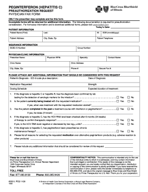 Fillable Online PEGINTERFERON (HEPATITIS C) PREAUTHORIZATION REQUEST - BCBSIL Fax Email Print ...