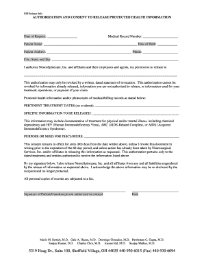 Fillable Online NSI Release Info Fax Email Print - pdfFiller