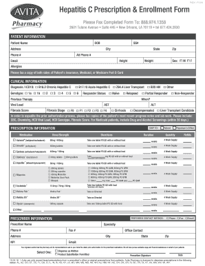 Fillable Online PNO Hepatitis C Prescription & Enrollment Form Fax ...