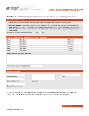 Fillable Online andigo p 847.576.5199 or 877.270.6392 Debit Card ...