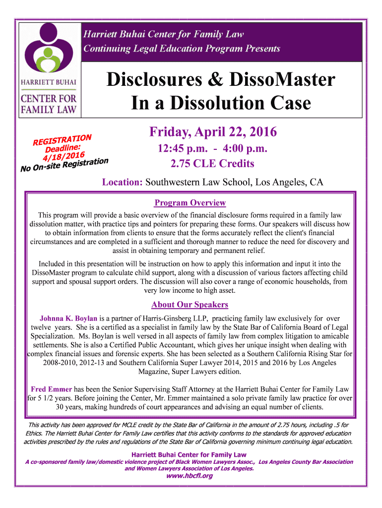 Fillable Online Disclosures & DissoMaster In a Dissolution Case Fax ...