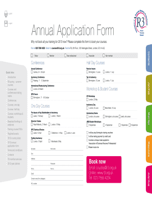 Fillable Online save Annual Application Form - R3 Fax Email Print - pdfFiller