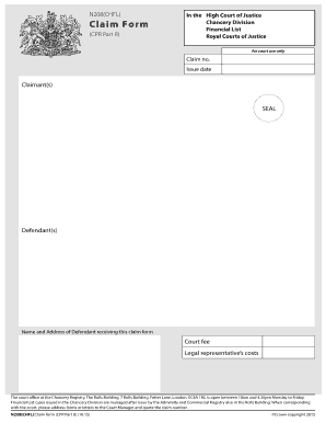 Fillable Online N208(CHFL) Claim Form hancery DivisionC Fax Email Print ...