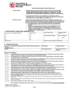 Fillable Online APPLICATION FOR SUBLETTING OF WHOLE FLAT Fax Email ...