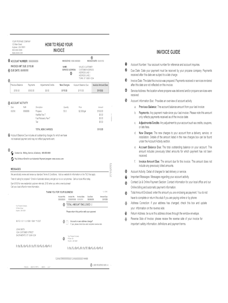 Fillable Online HOW TO READ YOUR INVOICE INVOICE GUIDE INVOICE NO ...