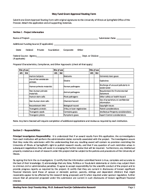 Fillable Online uis Moy Fund Grant Approval Routing Form Fax Email ...