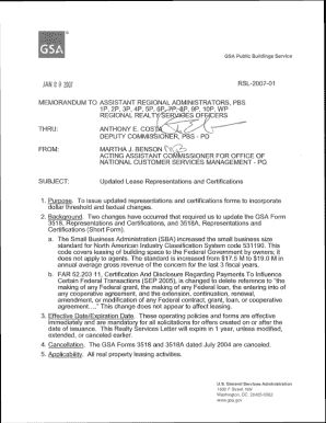 Fillable Online gsa Updated Lease Representations and Certifications ...