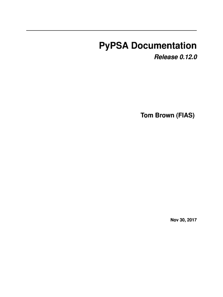 Fillable Online PyPSA Documentation Fax Email Print - pdfFiller