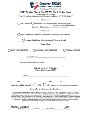 Fillable Online gtfcu GTFCU Visa Check Card/ATM Card Order Form Fax ...