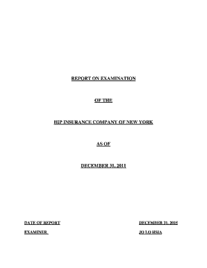 Fillable Online dfs ny HOP Insurance Company of New York - Examination ...