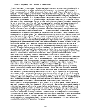 Fillable Online ivgw Proof Of Pregnancy Form Template PDF ...