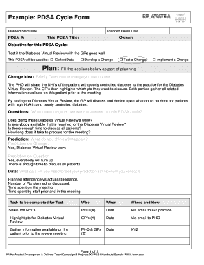 Fillable Online countiesmanukau health Example: PDSA Cycle Form - countiesmanukau.health.nz Fax ...