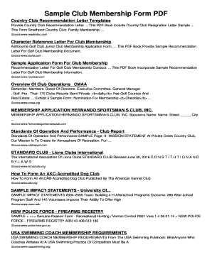 Fillable Online Sample Club Membership Form PDF. Sample Club Membership ...