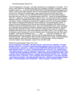 Fillable Online 3rd Grade Biography Report Form. 3rd Grade Biography ...