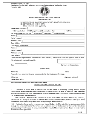 Fillable Online APPLICATION FOR (B) CORRECTION OF DATE OF BIRTH Fax ...