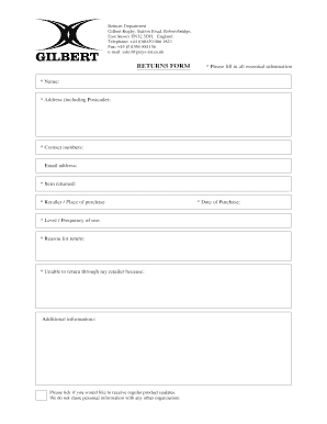 Fillable Online returns form - Gilbert Fax Email Print - pdfFiller