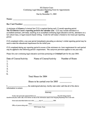 Fillable Online Sample CLE Forms.doc Fax Email Print - pdfFiller