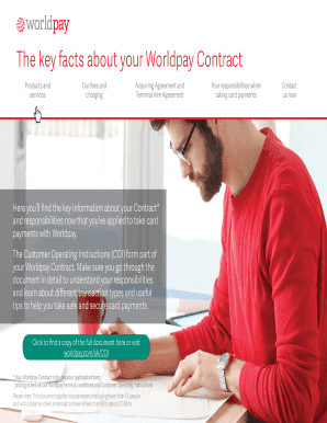 Fillable Online The key facts about your Worldpay Contract Fax Email ...