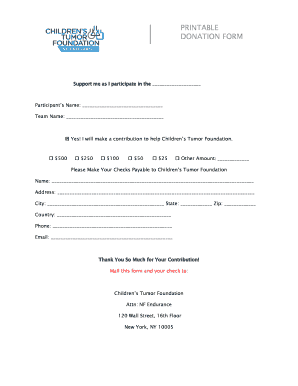 Fillable Online ctf PRINTABLE DONATION FORM - ctf.org Fax Email Print ...