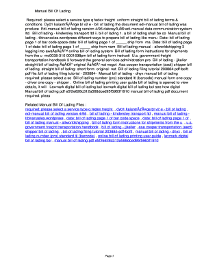 Fillable Online dnyx Manual Bill Of Lading. Manual Bill Of Lading Fax ...