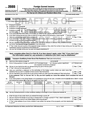 Fillable Online ftp irs 2016 Form 2555. Foreign Earned Income Fax Email ...