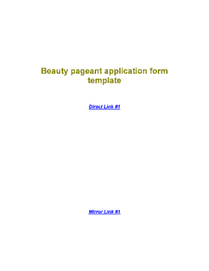 Fillable Online template Beauty pageant application form Fax Email ...