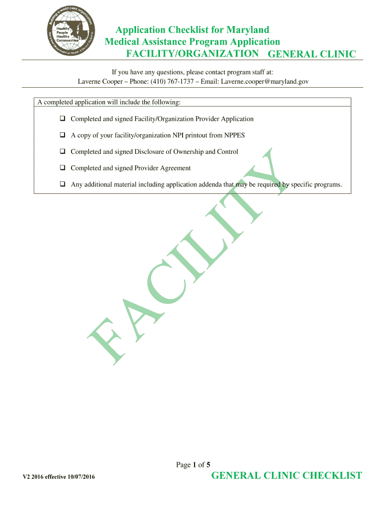 Fillable Online mmcp dhmh maryland FACILITY - Maryland Fax Email Print ...