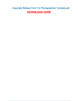 Fillable Online Copyright Release Form For Photographers Template Fax ...