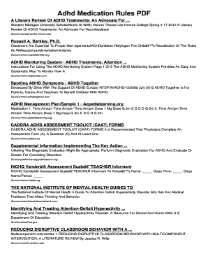 Fillable Online Adhd Medication Rules PDF. Adhd Medication Rules Fax ...