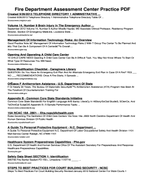 Fillable Online Fire Department Assessment Center Practice PDF. Fire ...