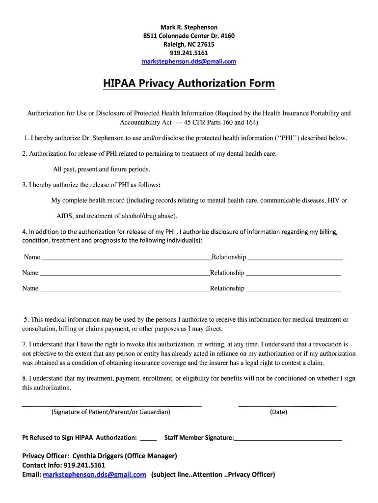 Fillable Online Hipaa auth.docx Fax Email Print - pdfFiller
