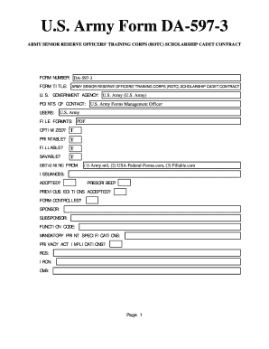 Da 597 - Fill Online, Printable, Fillable, Blank | pdfFiller