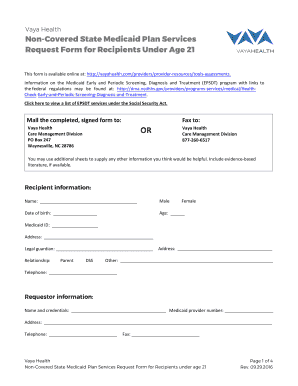 Fillable Online Vaya Health Fax Email Print - pdfFiller
