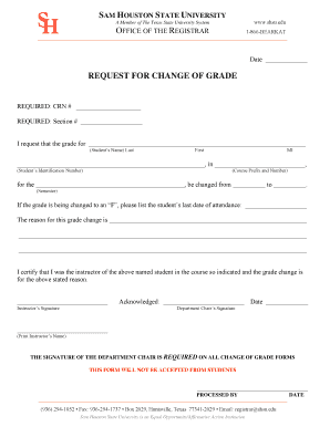 Fillable Online shsu REQUIRED: CRN # Fax Email Print - pdfFiller