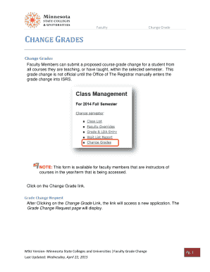 Fillable Online Change Grade Fax Email Print - pdfFiller