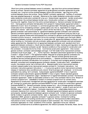 short form contract between owner and contractor Templates - Fillable ...