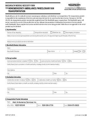 Fillable Online masshealth necessity form Fax Email Print - pdfFiller