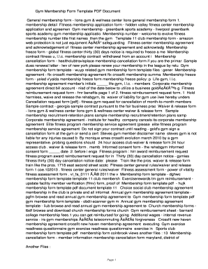 Fillable Online dpgb Gym Membership Form Template PDF ...